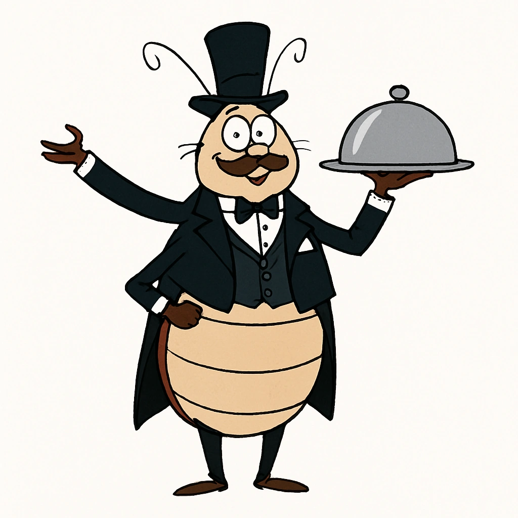Rube Roach (RoboRoach) dressed as Butler | Fan art Fun Wiki | Fandom