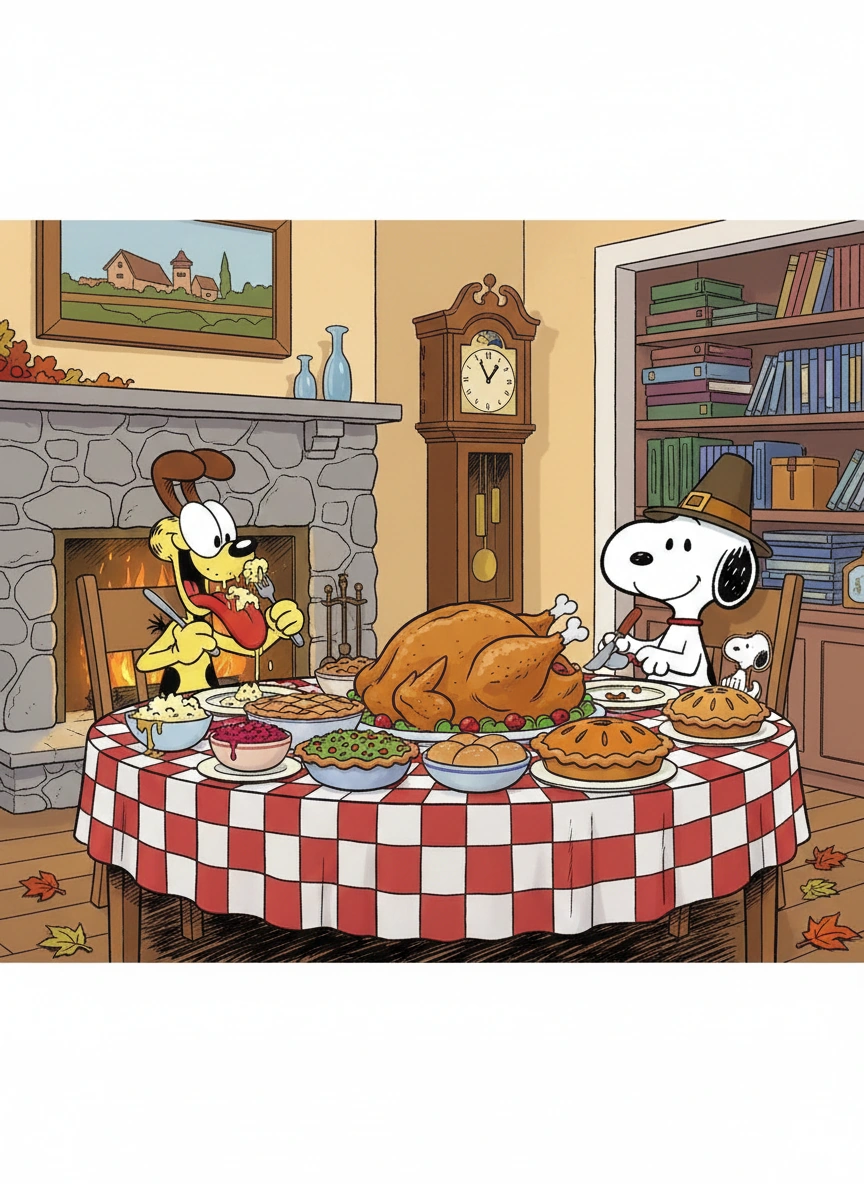 Odie and Snoopy's Thanksgiving feast (Gemini) by MaxietheFox2005 (DeviantArt stuff) | Fan art ...