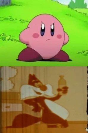 Kirby Hates Gatto Evaristo by MaxietheFox2005 (DeviantArt stuff) | Fan ...