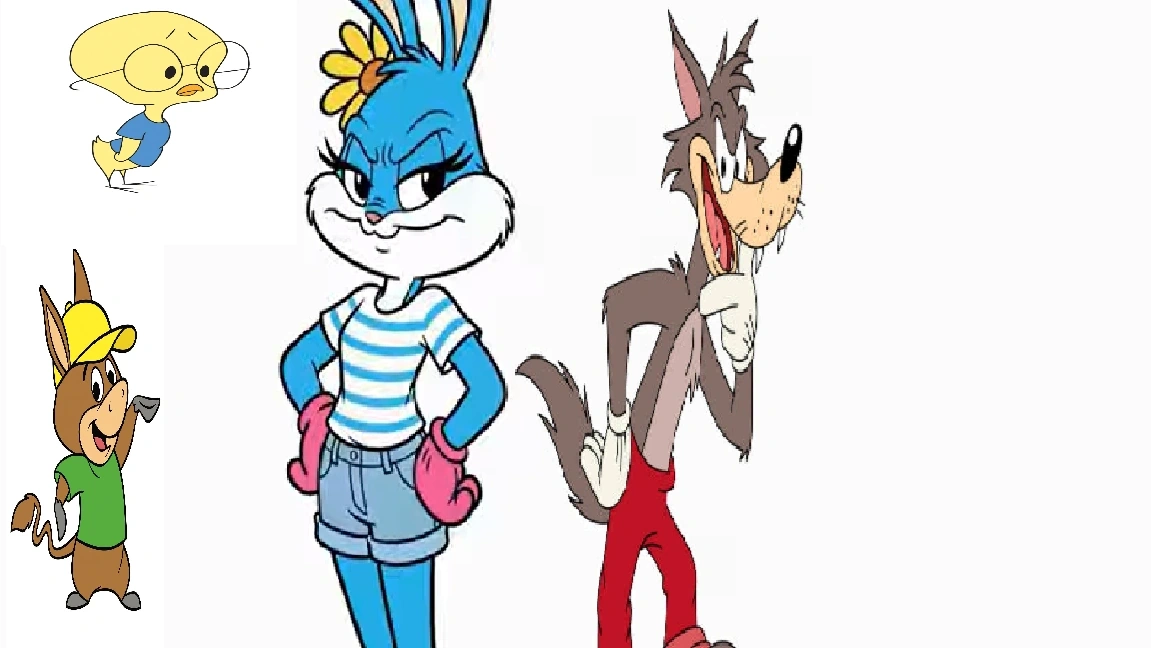 Jinxy the Rabbit and Wolfy with Cecil the Donkey and Louie the Chicken ...
