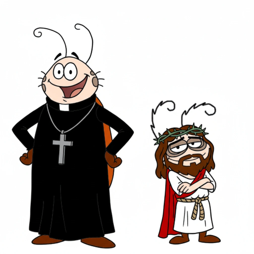 Rube Roach (dressed as priest) and Reg Roach (dressed as jesus) in ...