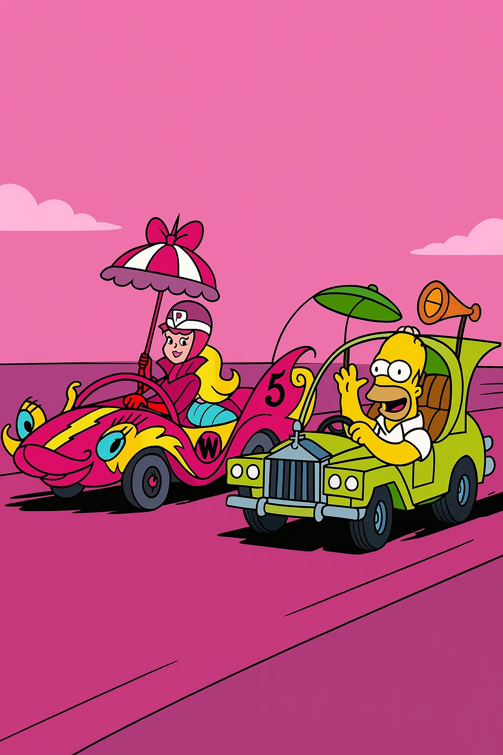 Penelope Pitstop vs Homer Simpson (ChatGPT stuff) | Fan art Fun Wiki ...