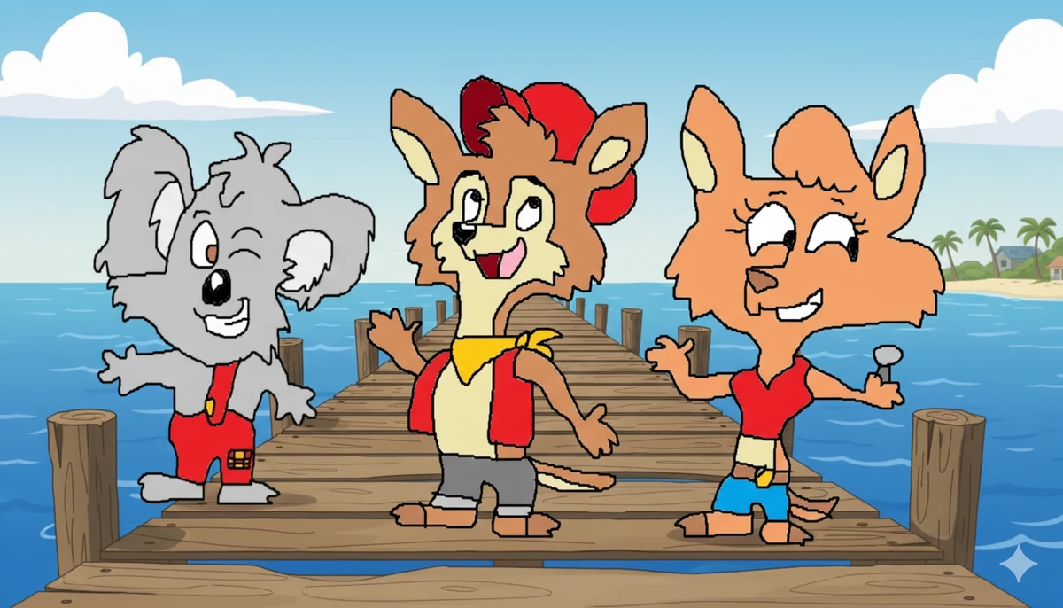 Skippy the Kangaroo, Matilda Roo and Blinky Bill in the Pier (Gemini ...