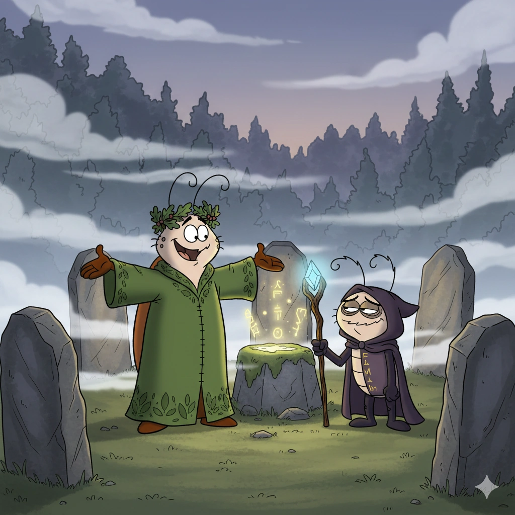 Rube Roach and Reg Roach are doing a druid ritual at england (Gemini ...