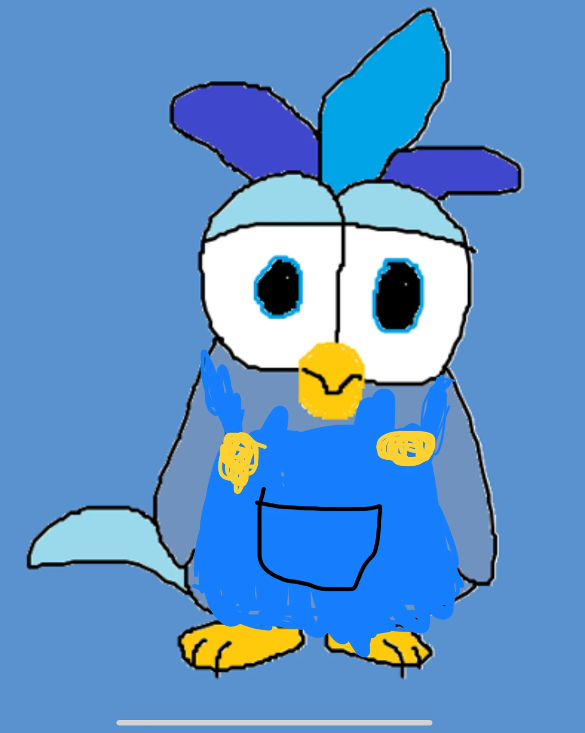 Mel Bird (Furby Man) Wears Overalls | Fan art Fun Wiki | Fandom