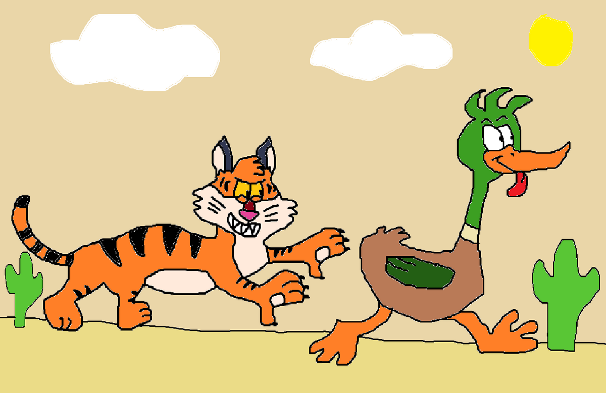 Sneaky tiger chases Silly goose by SidabaTheToonLord (DeviantArt stuff ...