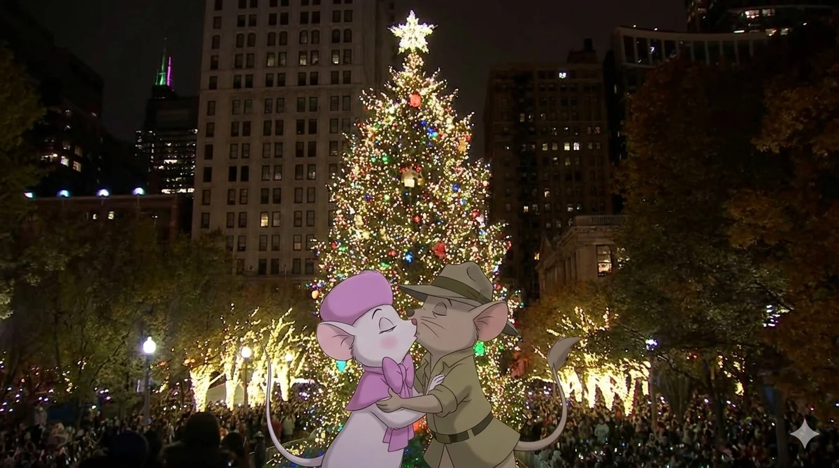 Jake and Miss Bianca Kissed In Front Of A Giant Christmas Tree by ...