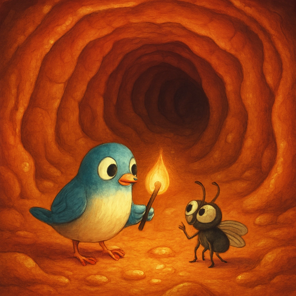 A bird and a fly inside a big lion's stomach (Copilot AI stuff) | Fan art Fun Wiki | Fandom