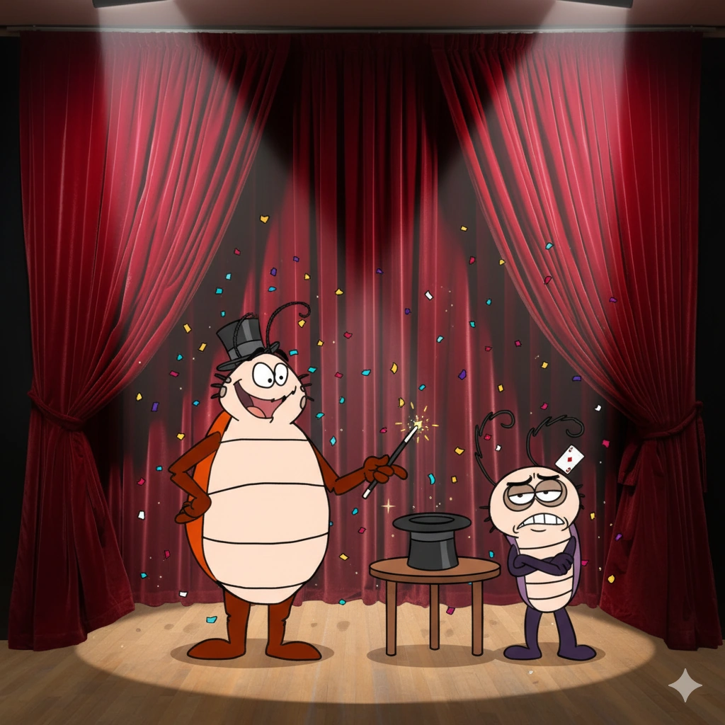 Rube Roach and Reg Roach in the magic show | Fan art Fun Wiki | Fandom