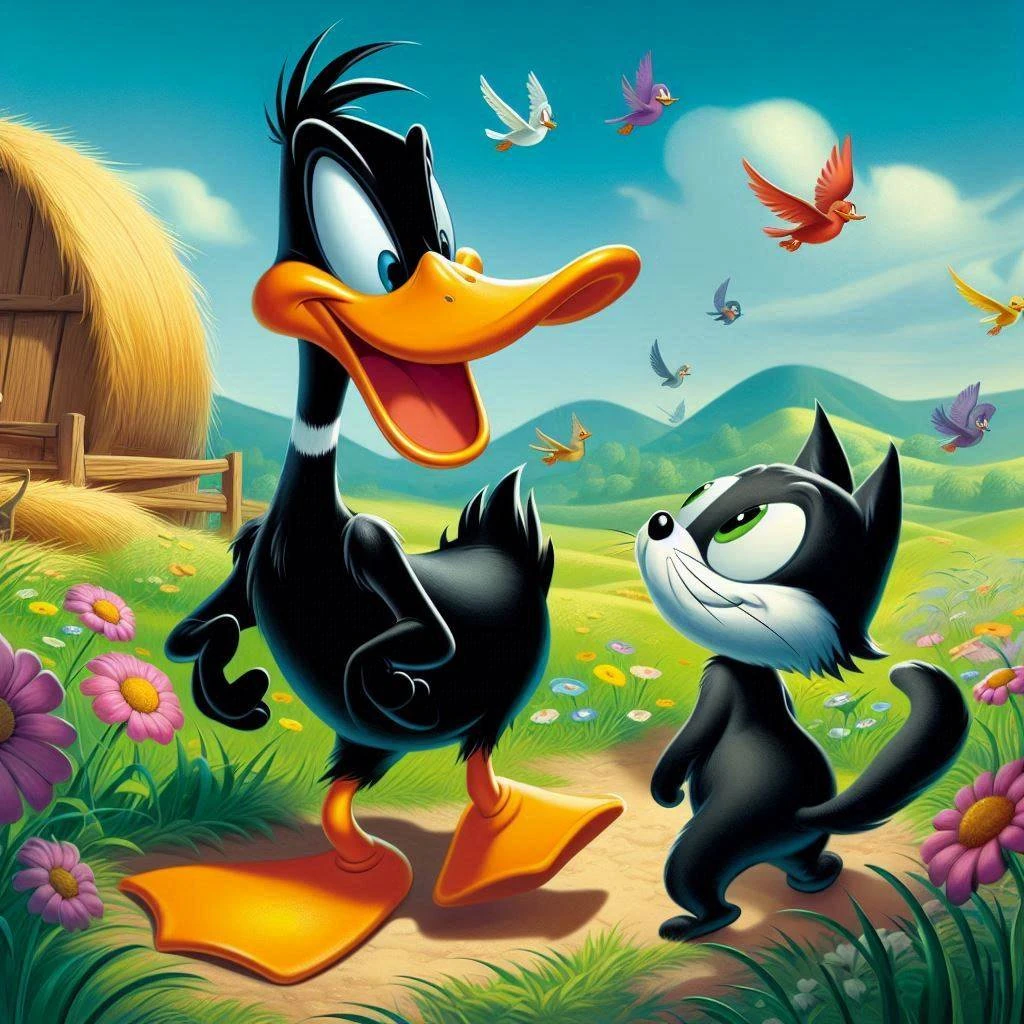 Daffy Duck meets Felix the Cat (AI stuff) | Fan art Fun Wiki | Fandom
