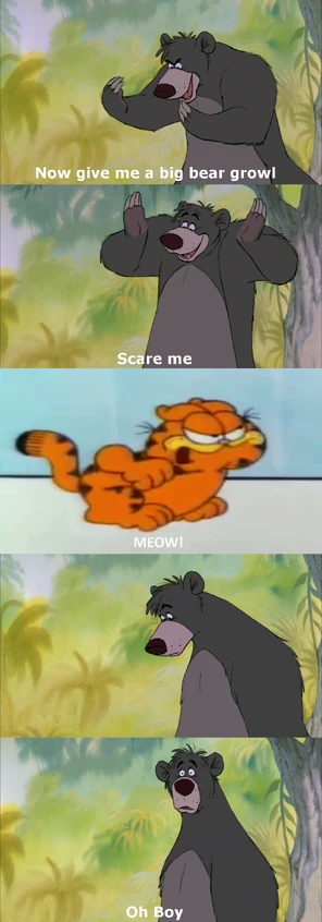 Baloo trying to teach Garfield to growl by joseluislobatohumane (DeviantArt stuff) | Fan art Fun ...