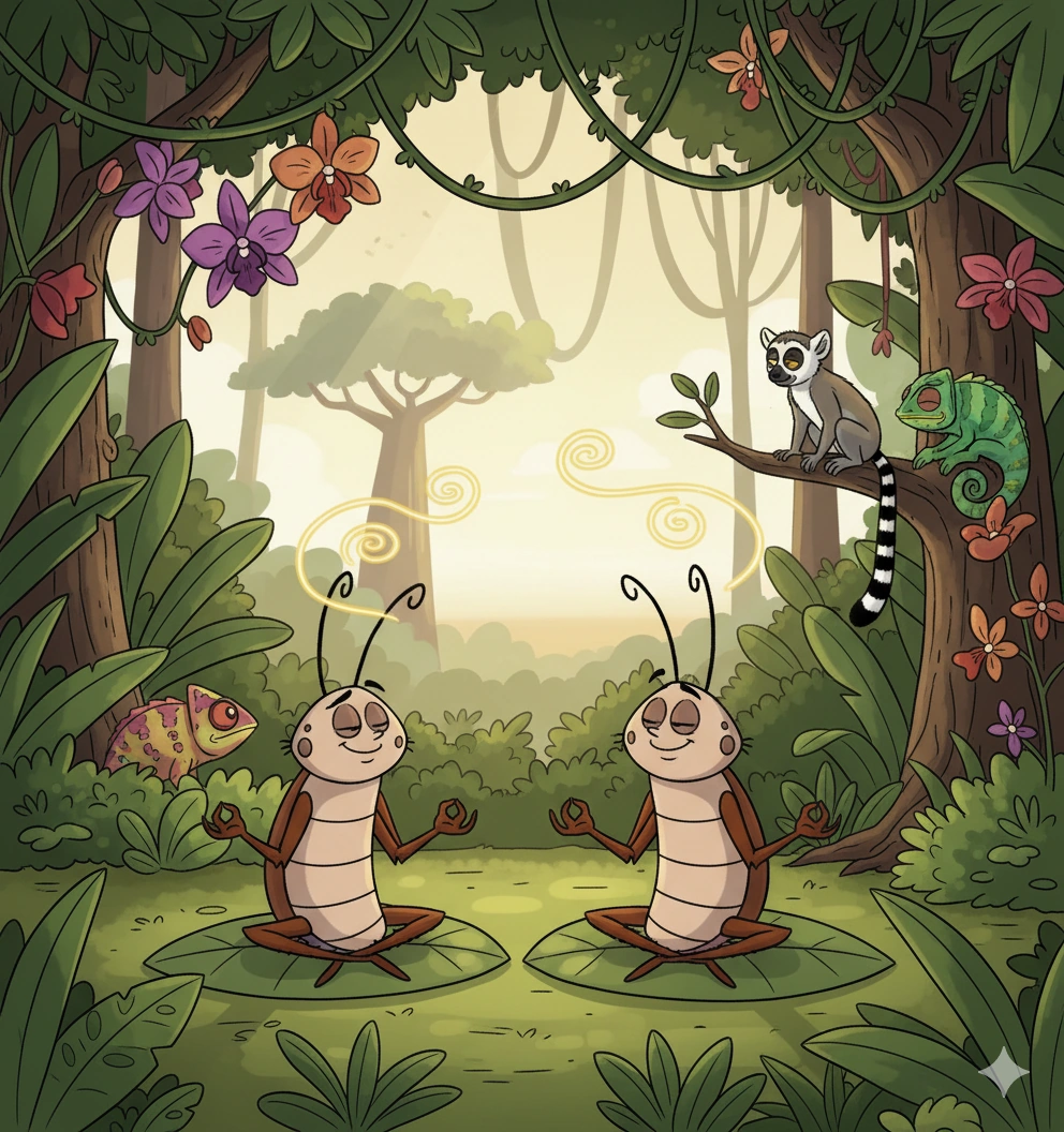 Rube Roach and Reg Roach are doing a meditation at Madagascar (Gemini ...