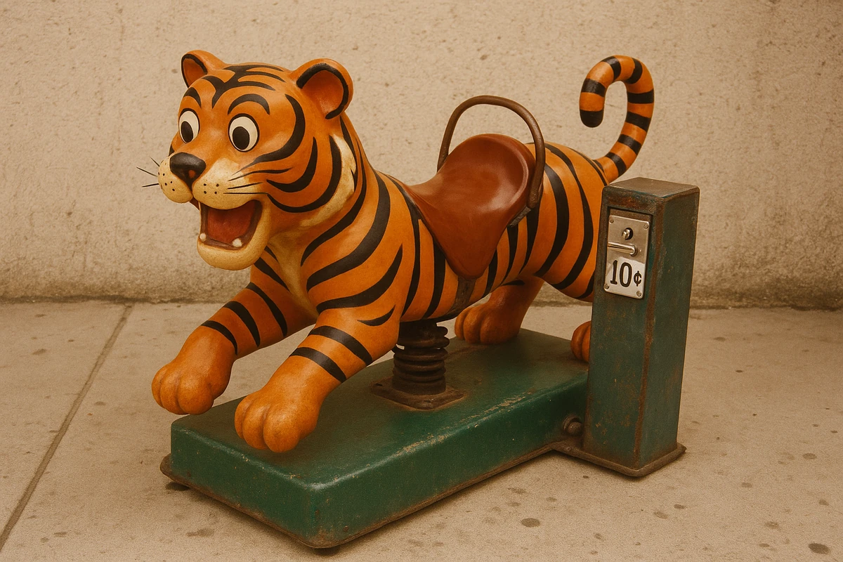 A coin operated tiger kiddie ride (Copilot AI stuff) | Fan art Fun Wiki ...