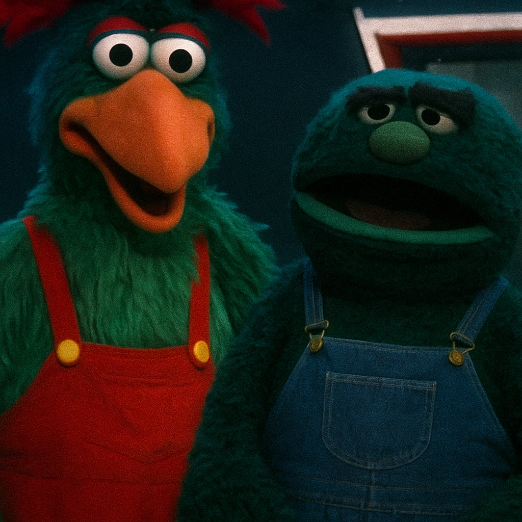 Fletcher Bird and Timmy Monster Wears Overalls (ImgToImg.ai) | Fan art ...