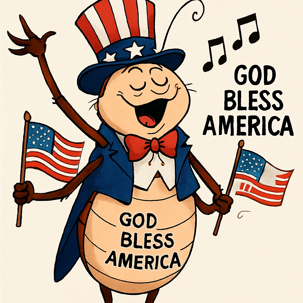 Uncle Sam Rube Roach singing God Bless America from 4th of July ...