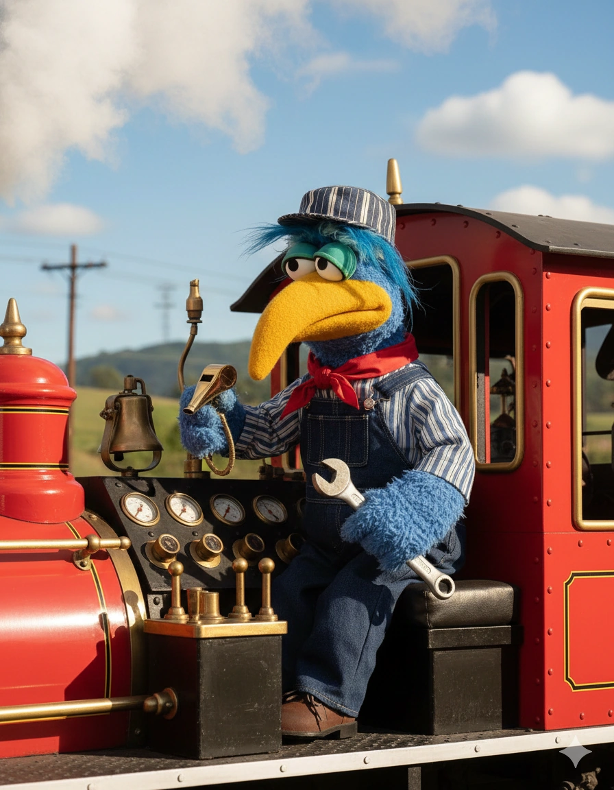 Mel Bird the train engineer (Muppet Wiki stuff) | Fan art Fun Wiki | Fandom