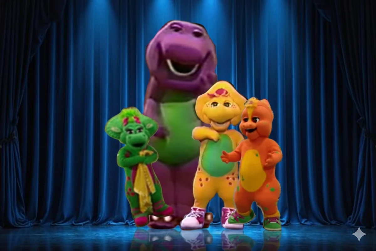 Barney, Baby Bop, BJ and Riff in the magic show (Gemini) | Fan art Fun ...