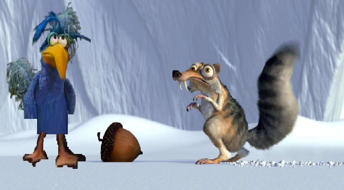 Mel Bird sees Scrat (Muppet Wiki stuff) | Fan art Fun Wiki | Fandom