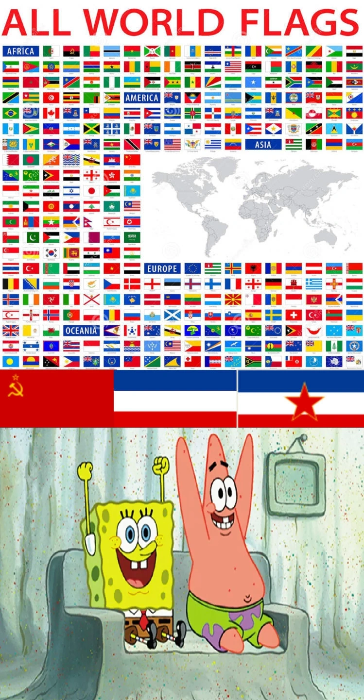 SpongeBob and Patrick are Happy at The Countries Flags by ...