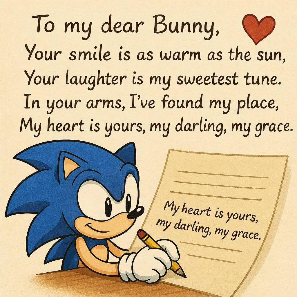 Sonic Writes A Love Poem About Bunnie by timmybrisbyfan1925 (DeviantArt ...