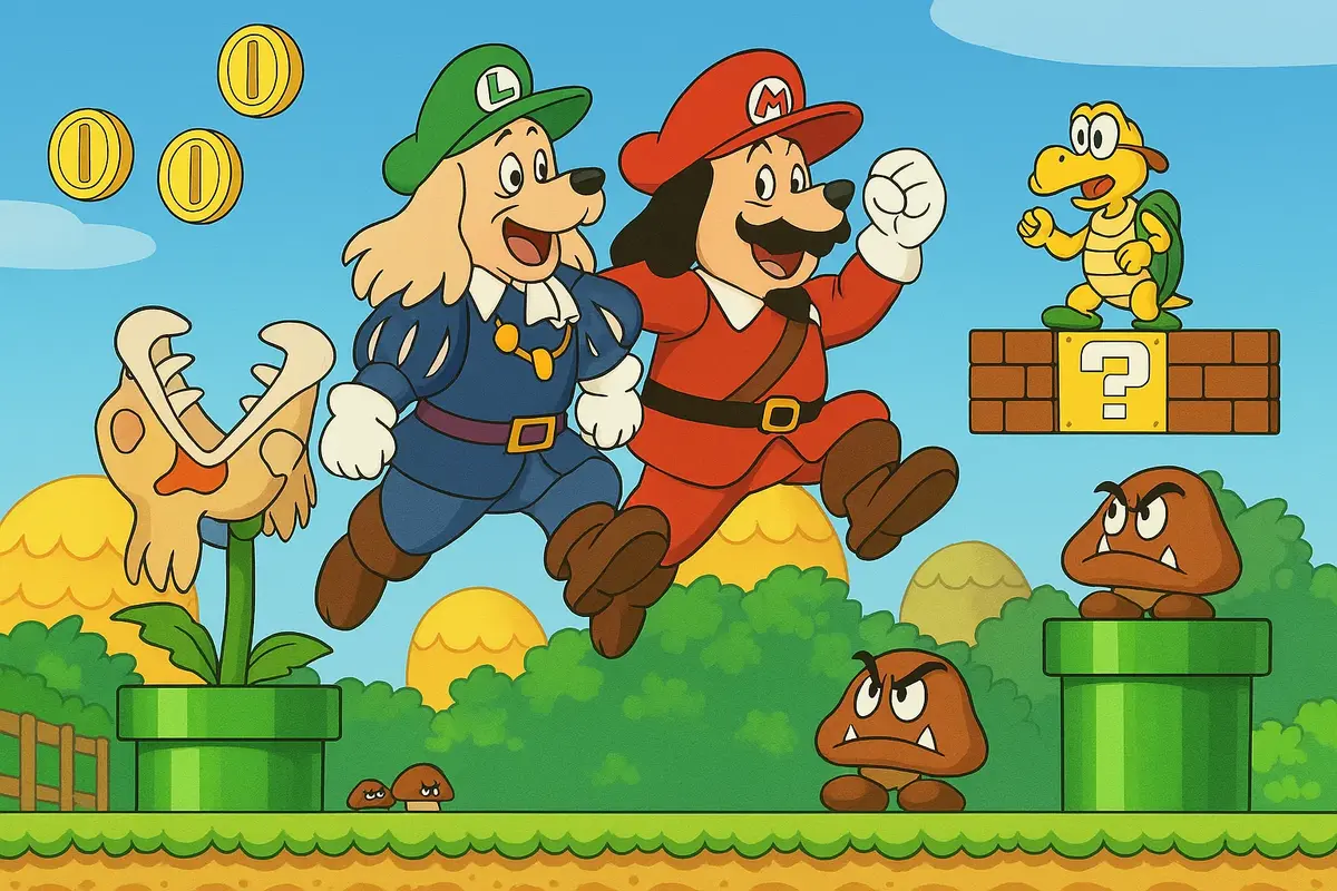 King Louis XIII and Blancbec from The Return of Dogtanian as Mario and ...