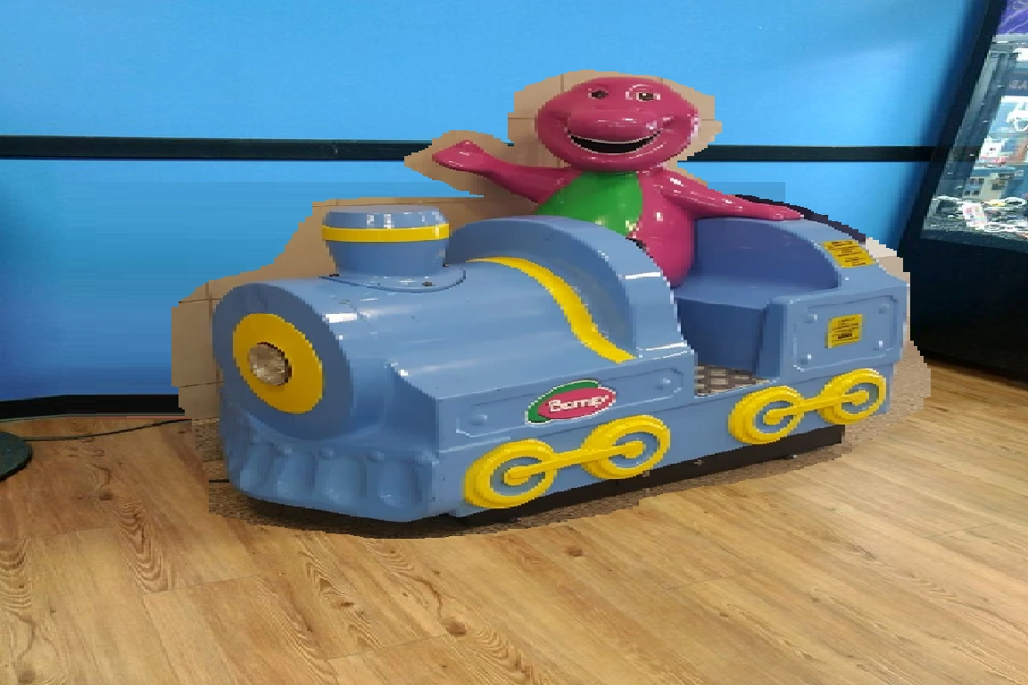 Coin operated kiddie rides - Barney (train) ride (only works) (Kiddie ...