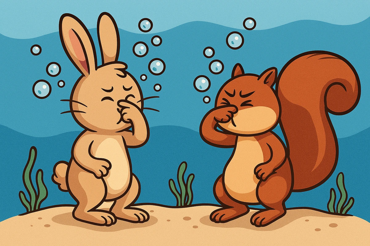 Rabbits and squirrels underneath the underwater (Copilot AI stuff ...
