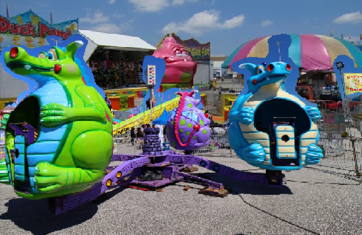 Unattracted Dizzy Dragons rides in language fairgrounds II (Amusement ...