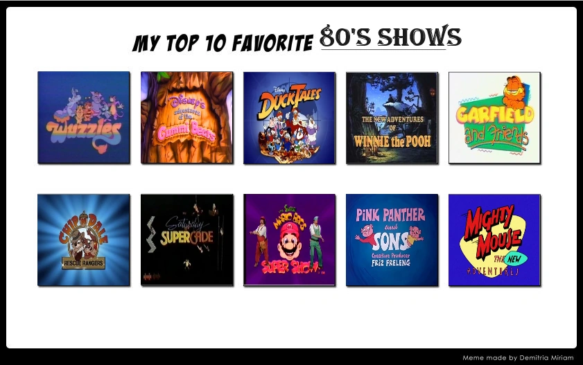 Top 10 My Favorite 80s Shows by MaxietheFox2005 (DeviantArt stuff ...