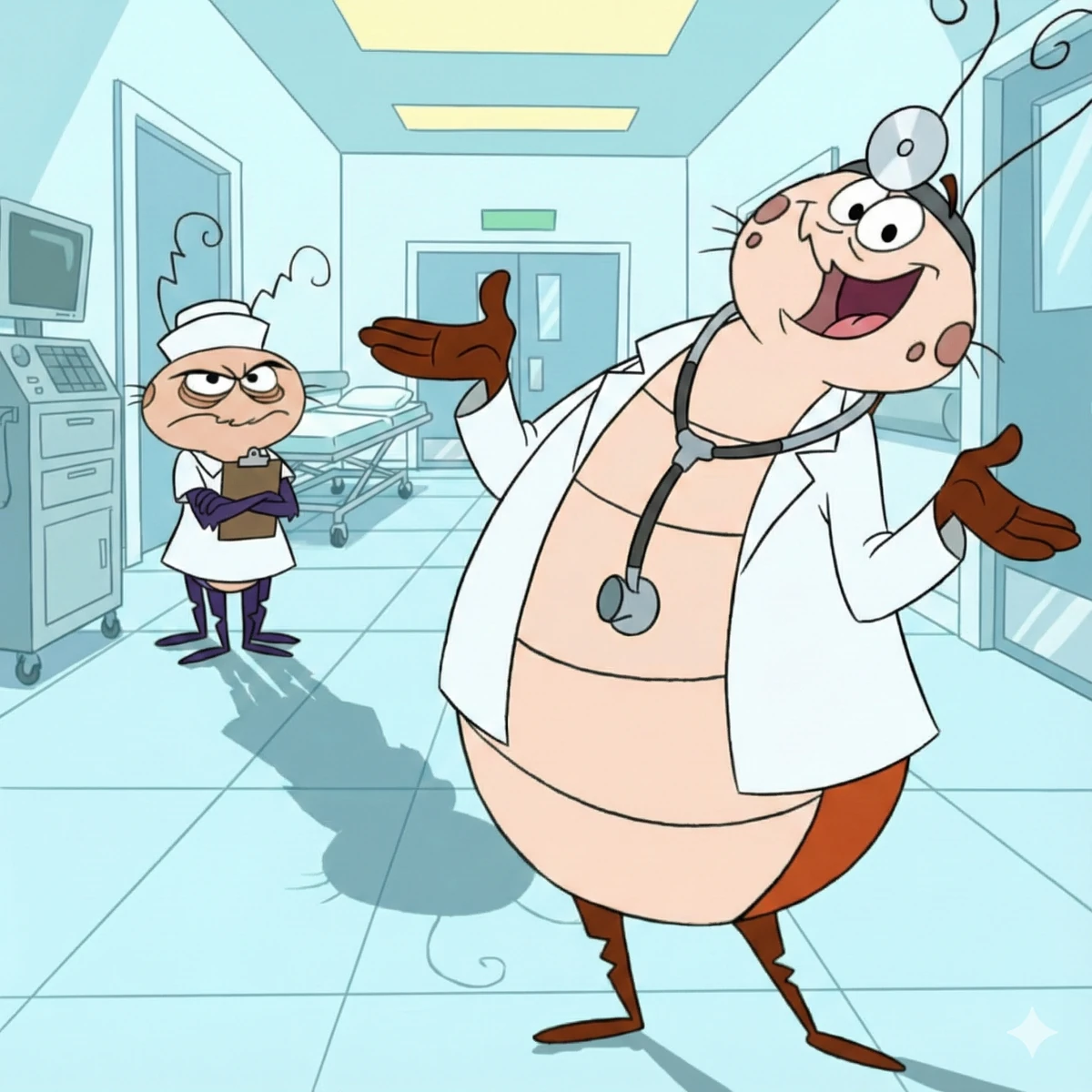 Doctor Rube Roach and Nurse Reg Roach at Hospital (Gemini) | Fan art ...