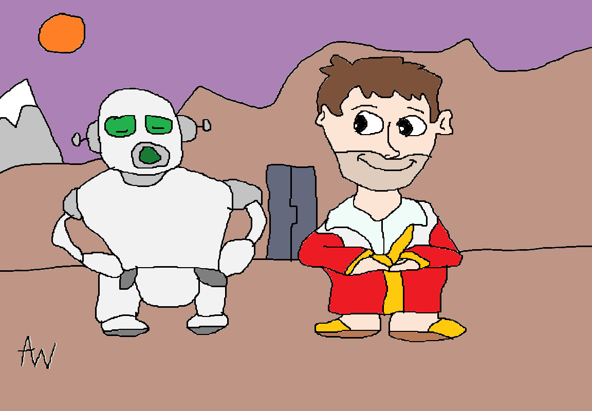 Arthur Dent and Marvin by StudioBueno (DeviantArt stuff) | Fan art Fun Wiki | Fandom