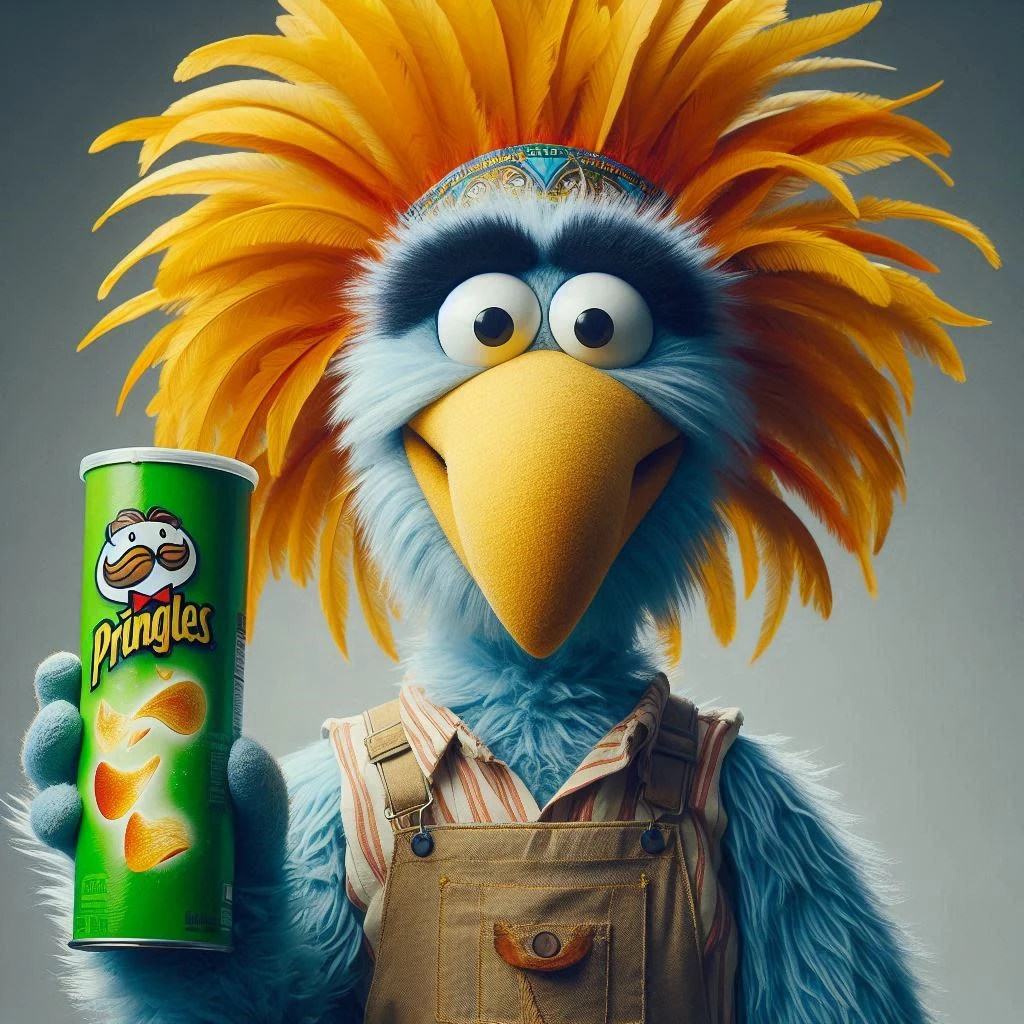 The Same Photo While I Eat Pringles Mel Bird (from Bing Image Creator ...