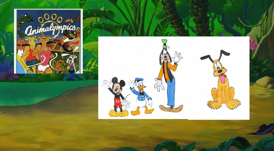 Animalympics clips are used for the clips of Mickey Mouse, Donald Duck ...