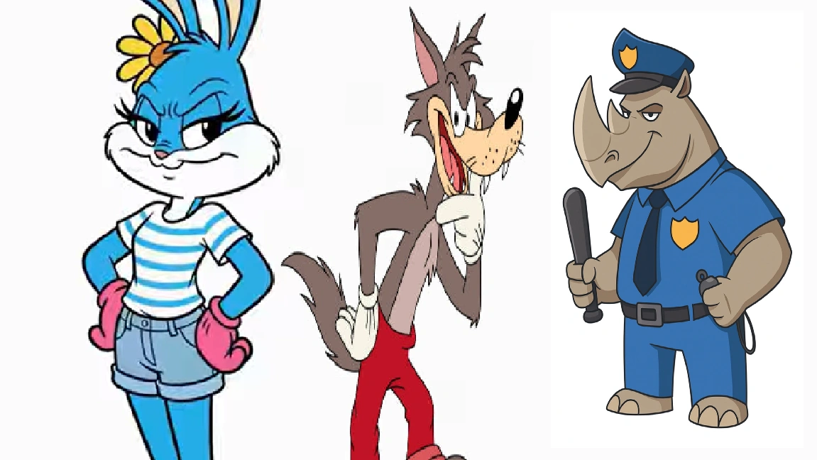 Jinxy the Rabbit and Wolfy with Officer Bosko by MaxietheFox2005 ...
