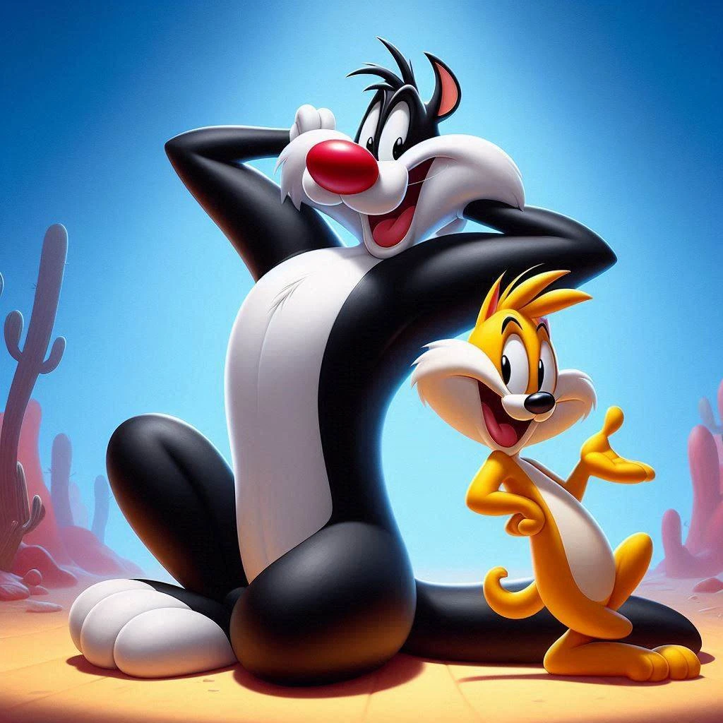 Sylvester the Cat and Claude Cat (Bing AI) by MaxietheFox2005 (DeviantArt stuff) | Fan art Fun ...