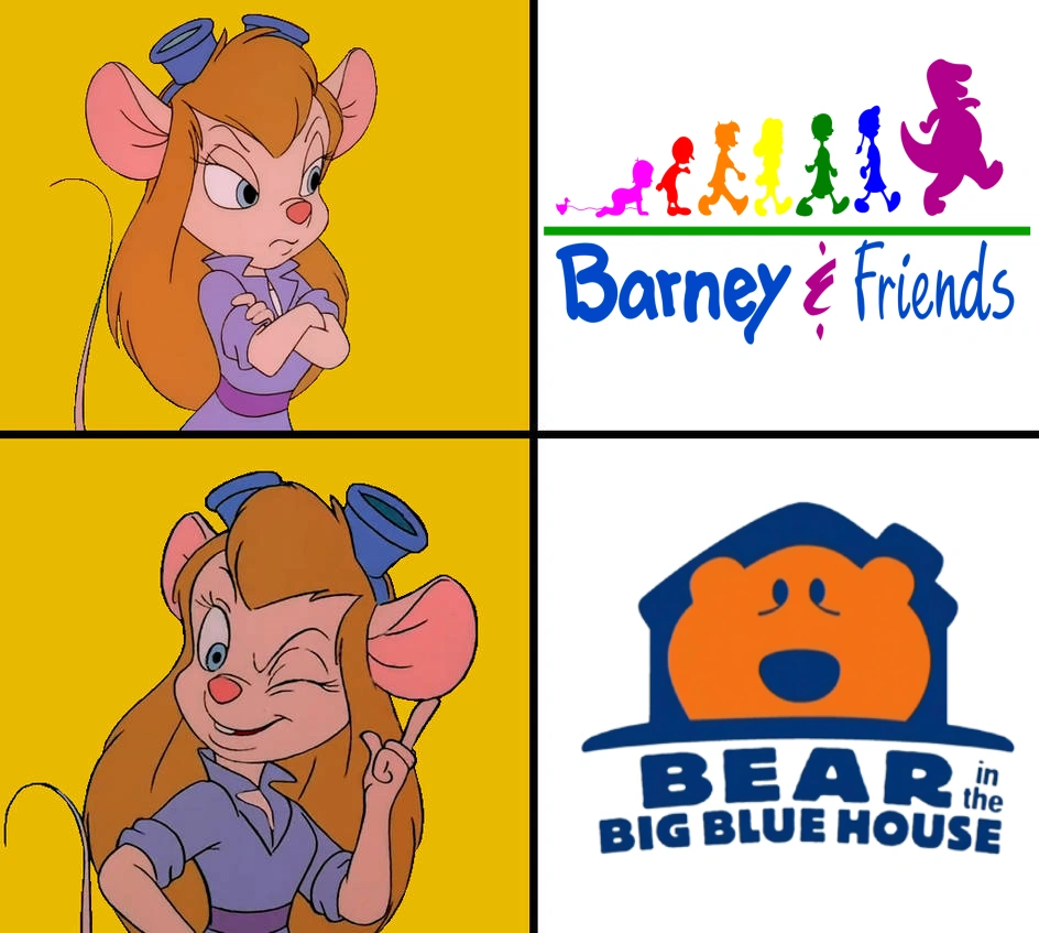 Gadget Likes Bear in the Big Blue House and Dislikes Barney and Friends ...