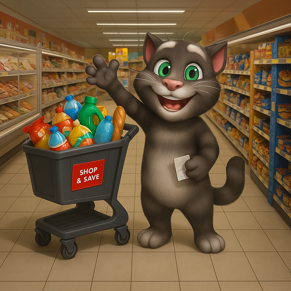 Talking Tom at the Supermarket (Copilot Al) | Fan art Fun Wiki | Fandom