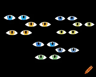 Many pairs of glowing eyes of the many people in the crowd hiding in ...