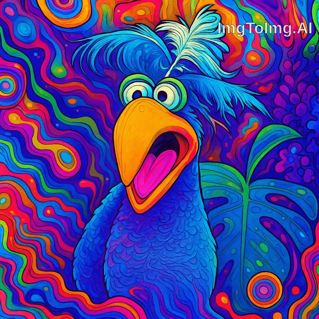 Mel Bird in a psychedelic, surreal dreamscape | Fan art Fun Wiki | Fandom