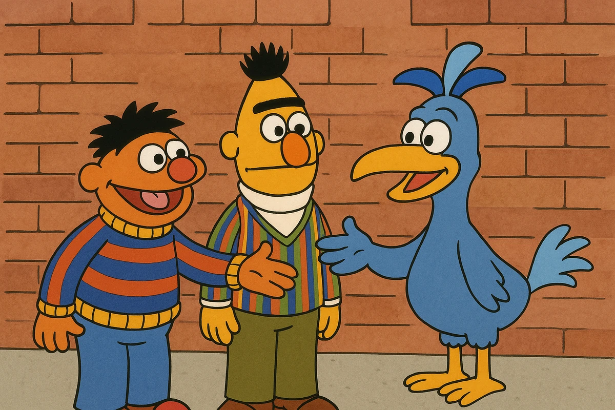 Ernie and Bert meeting Mel Bird by SidabatheToonLord (DeviantArt stuff) | Fan art Fun Wiki | Fandom