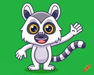 Cartoon lemur character waving (AI stuff) | Fan art Fun Wiki | Fandom