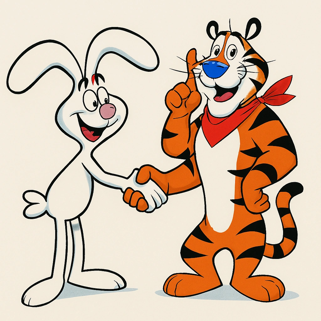 Trix Rabbit meets Tony the Tiger by mnwachukwu16 (DeviantArt stuff) | Fan art Fun Wiki | Fandom