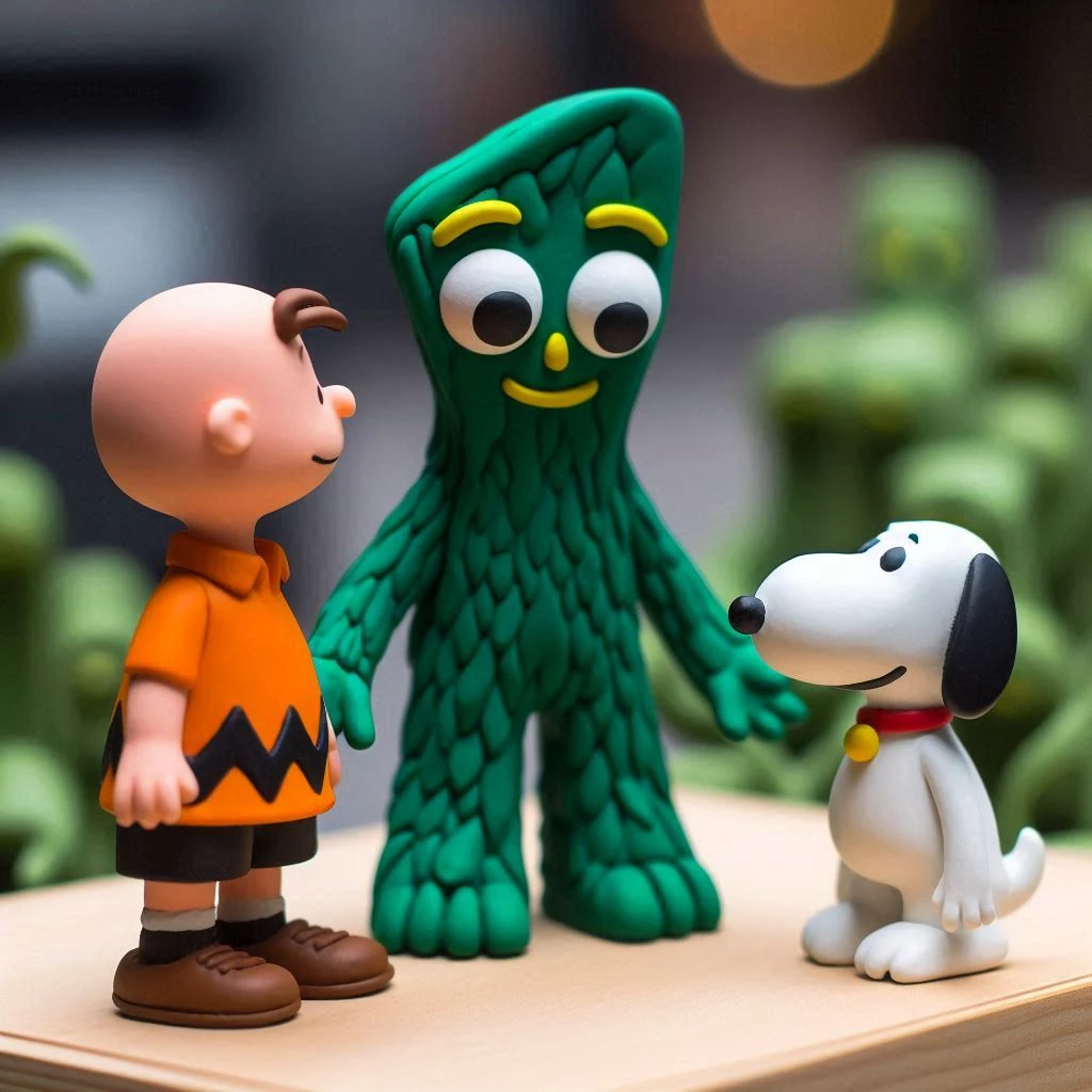 Charlie Brown and Snoopy meet Gumby (Bing AI stuff) | Fan art Fun Wiki ...