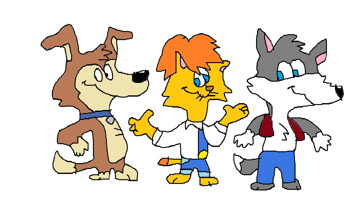 Adult Jimmy the Little Puppy, Tom Sawyer the Cat and Father Wolf ...