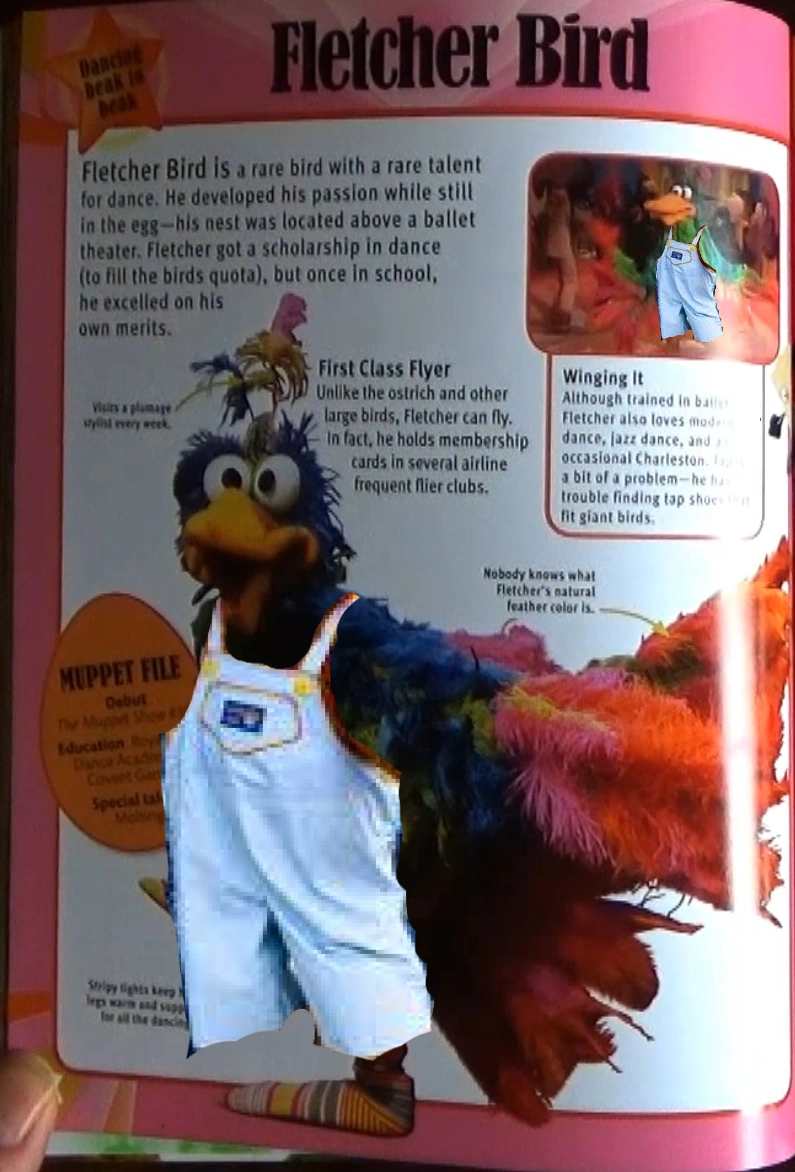 Fletcher Bird Wears Overalls (Muppet Character Encylopedia) | Fan art ...