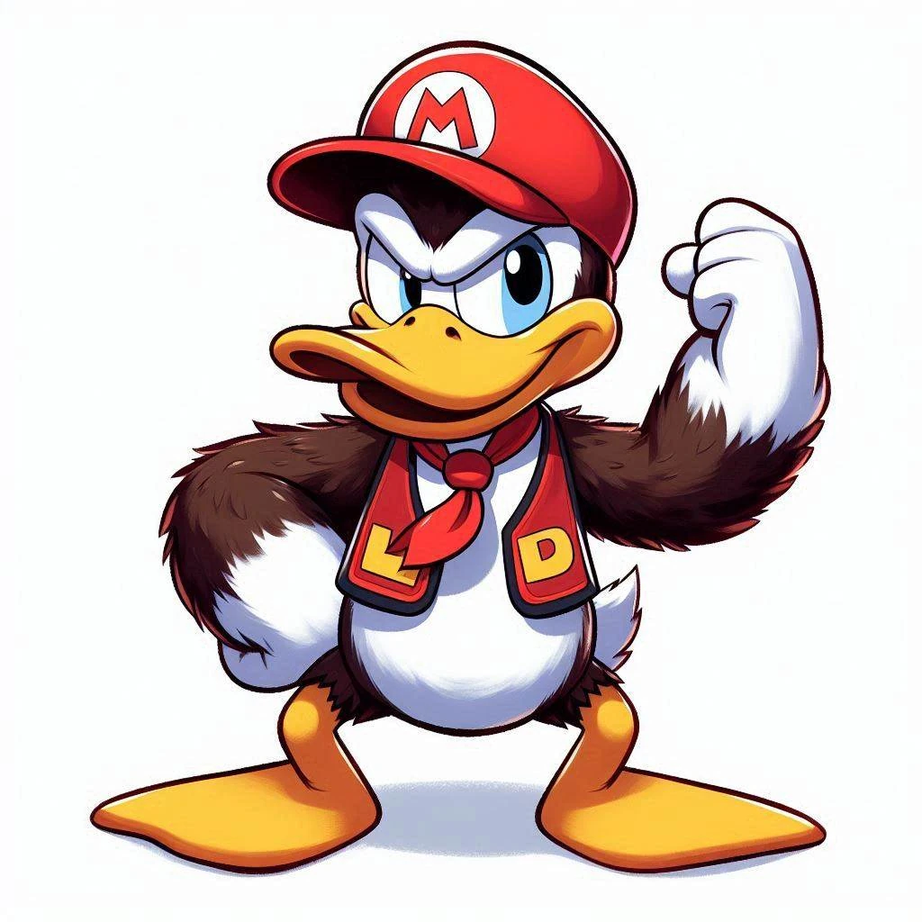 Donald Duck in Nintendo Outfit (AI stuff) | Fan art Fun Wiki | Fandom