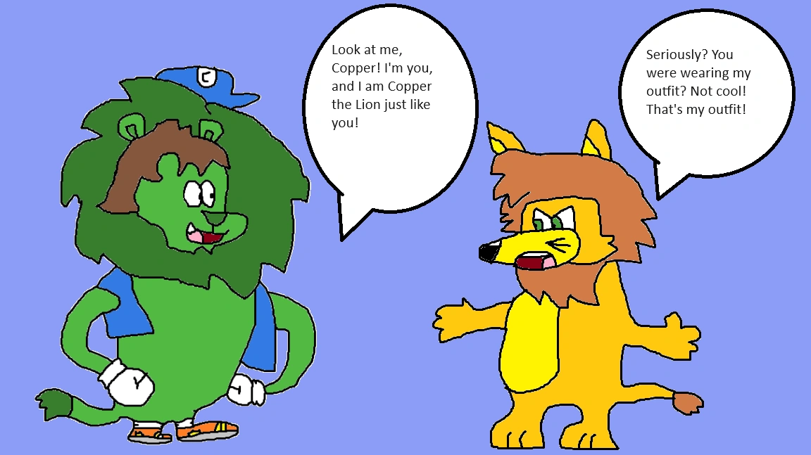 Darren the Green Lion wearing Copper the Lion's Outfit by SmashGamer16 ...