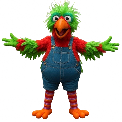 Eric the Parrot Wears Overalls (AI version) | Fan art Fun Wiki | Fandom