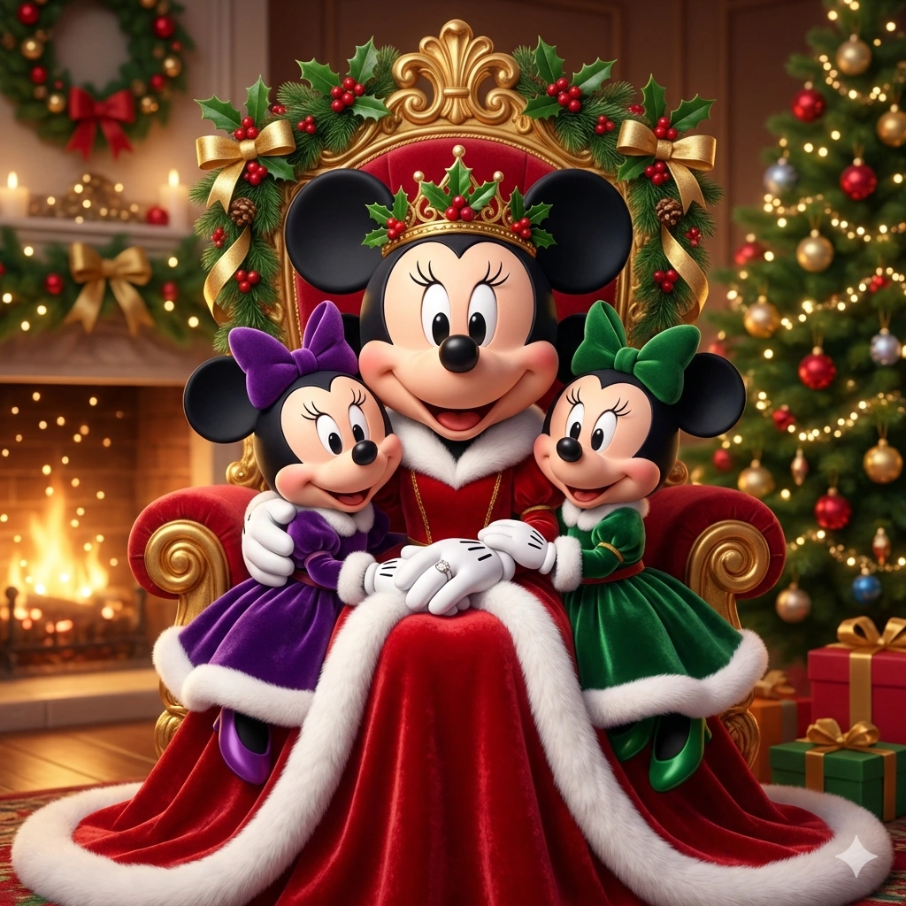Queen Minnie with Millie and Melody on Christmas (Gemini) | Fan art Fun ...
