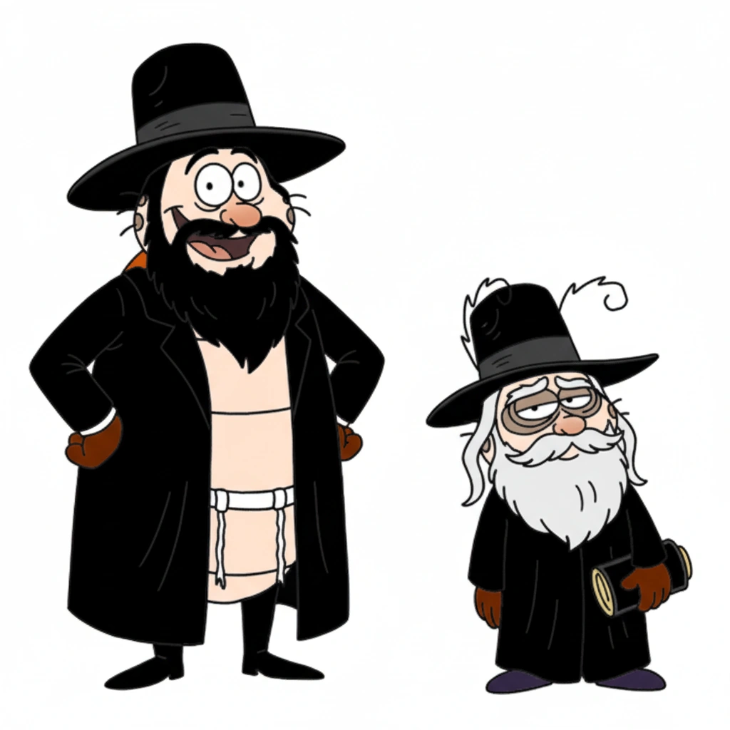 Rube Roach (dressed as jewish adult) and Reg Roach (dressed as Rabbi ...